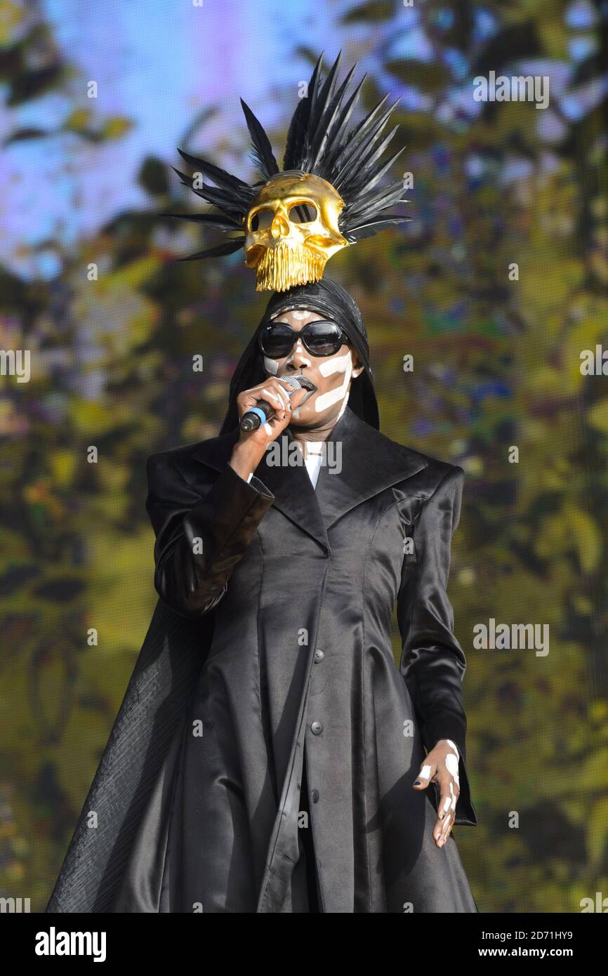 Grace Jones performing at the British Summertime Festival in Hyde park ...