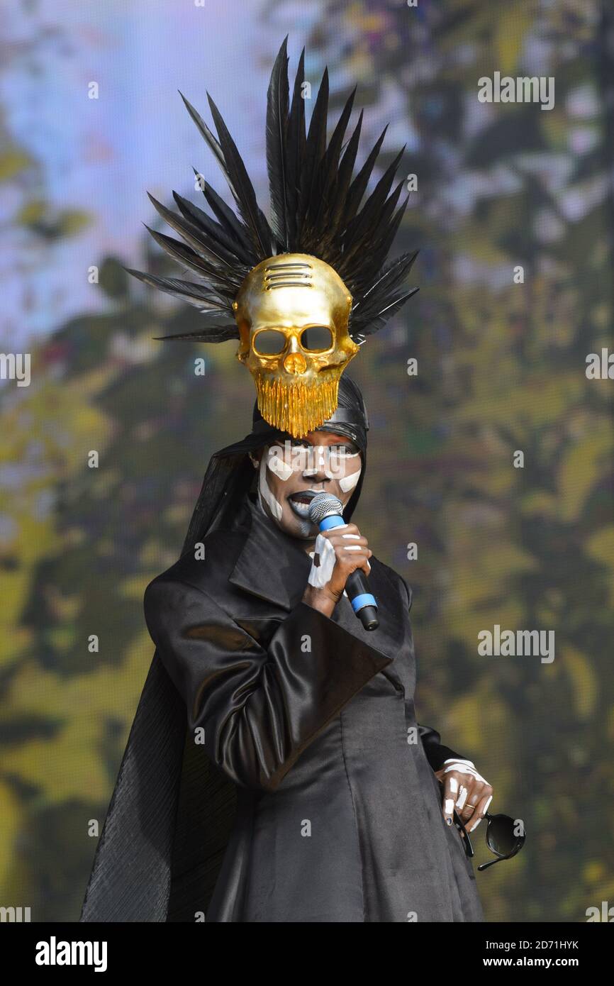 Grace Jones performing at the British Summertime Festival in Hyde park ...