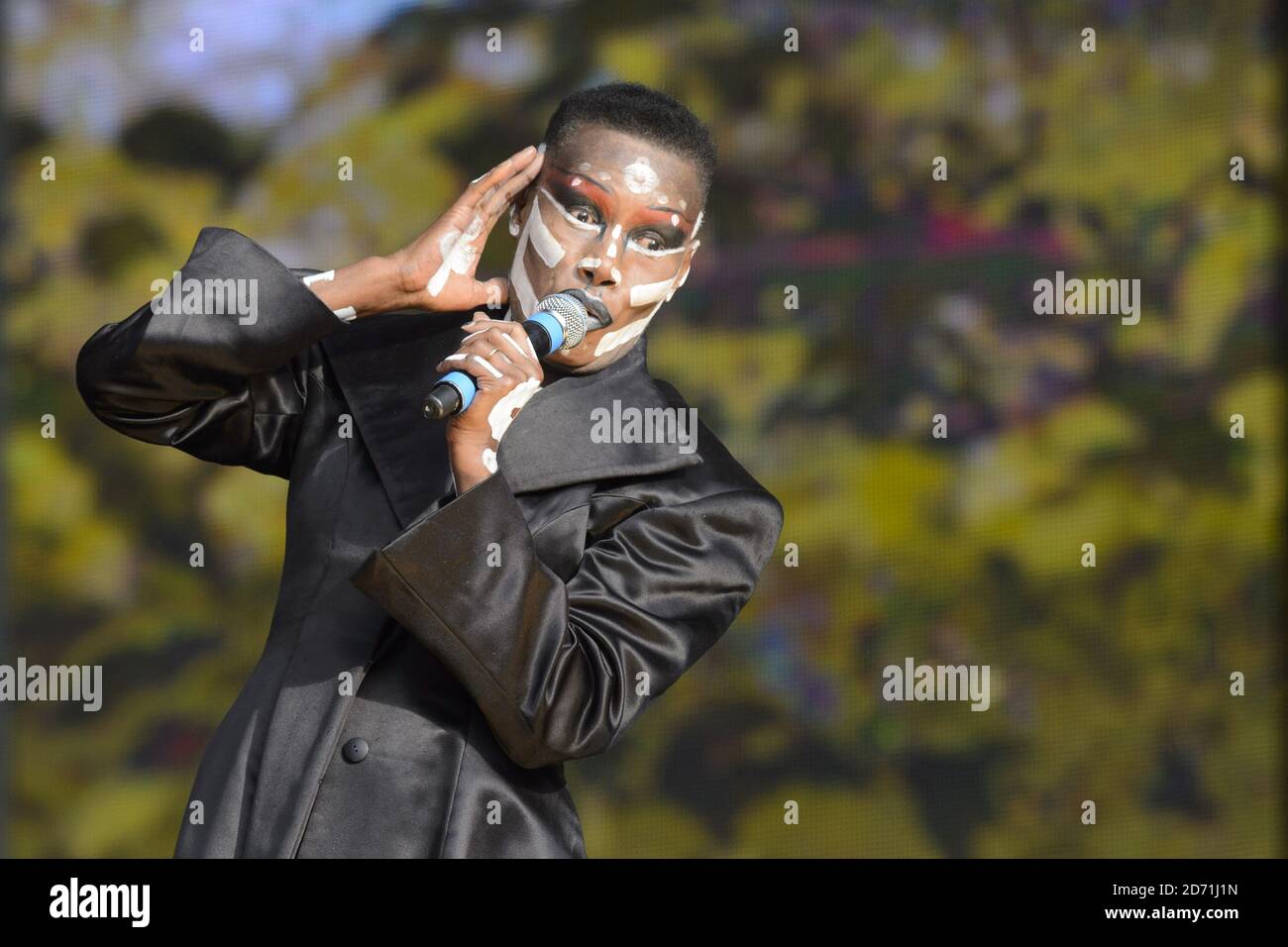 Grace Jones performing at the British Summertime Festival in Hyde park ...