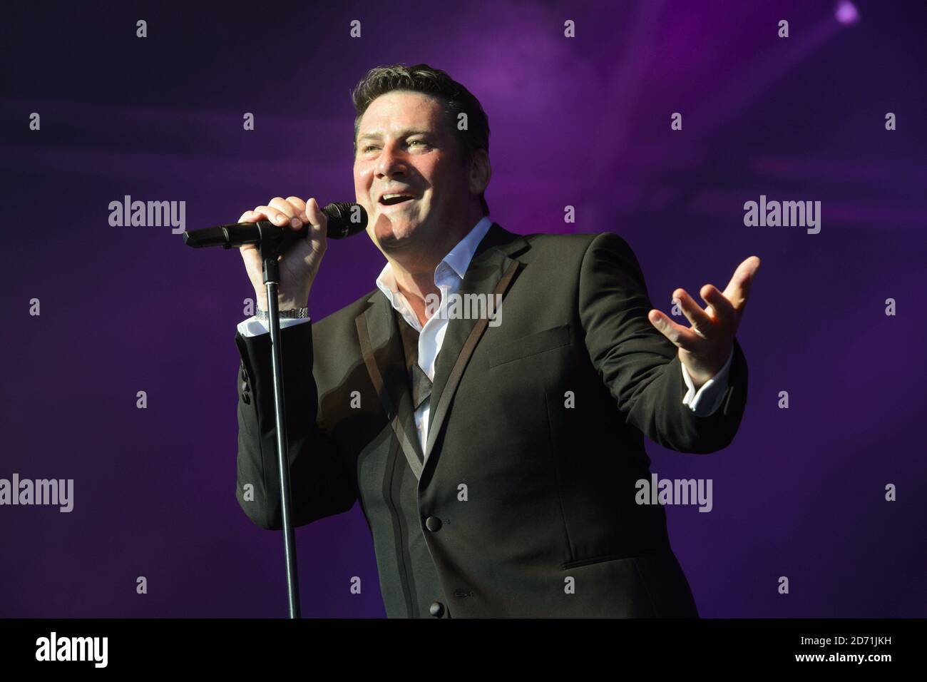 Tony Hadley of Spandau Ballet performing at the Henley festival, in ...