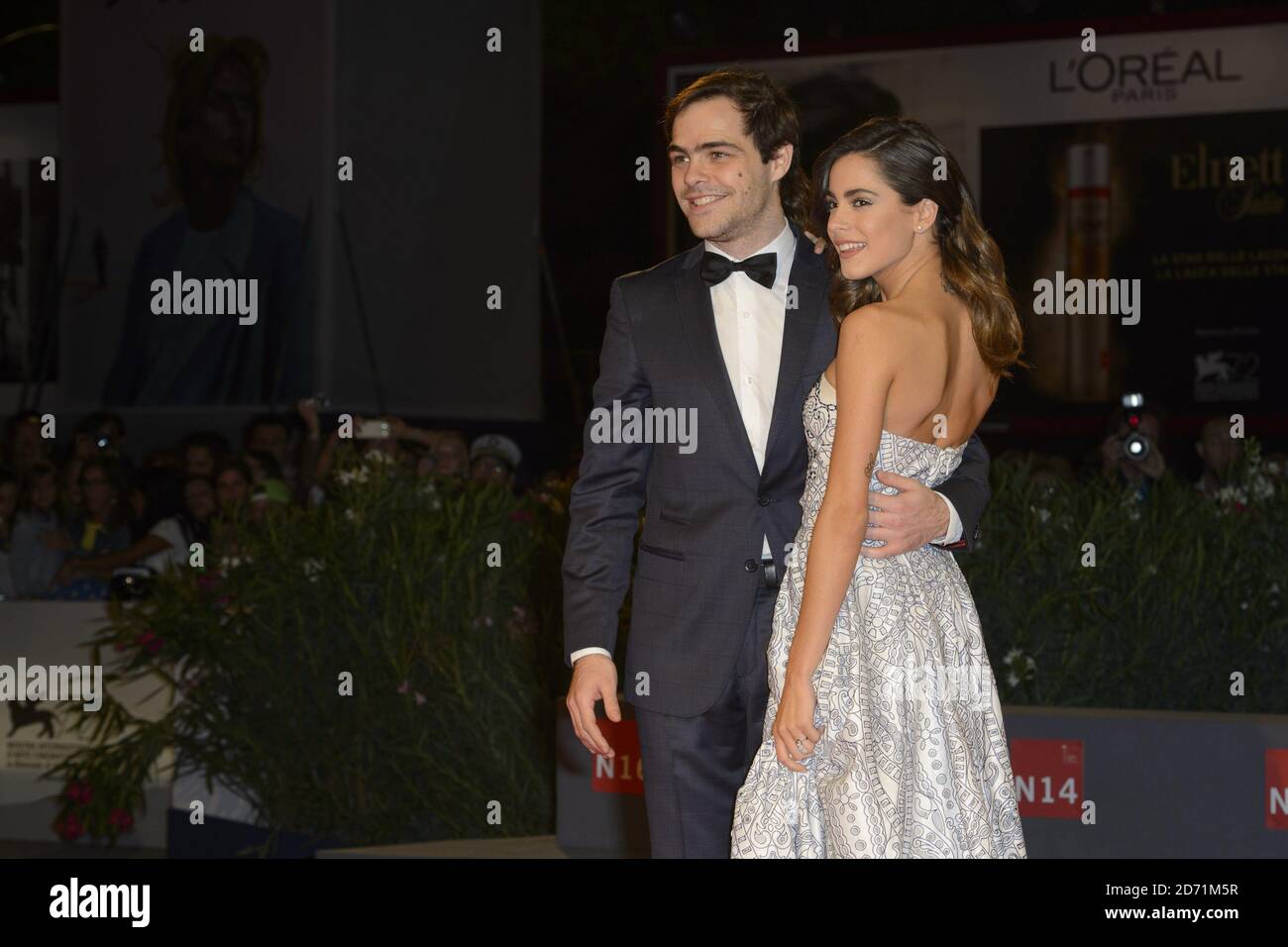 Peter Lanzani and Martina Stoessel attending the premiere of El Clan ...