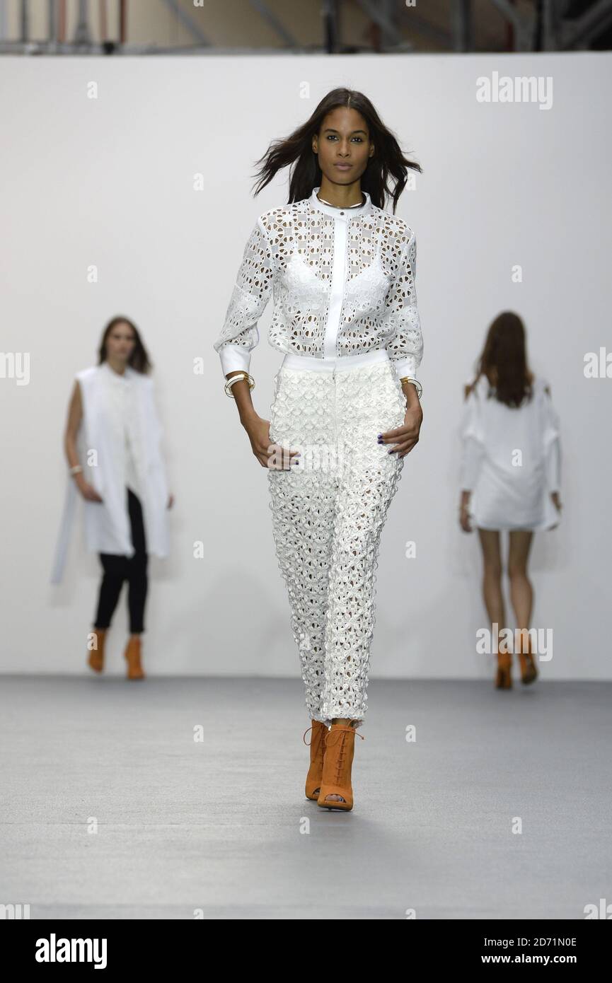 Models on the catwalk at the Issa fashion show, held at the BFC venue ...