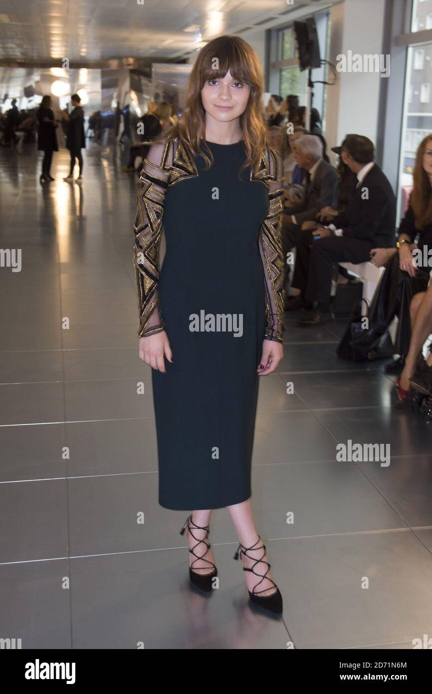 Gabrielle Aplin attending the Amanda Wakeley fashion show, held in ...