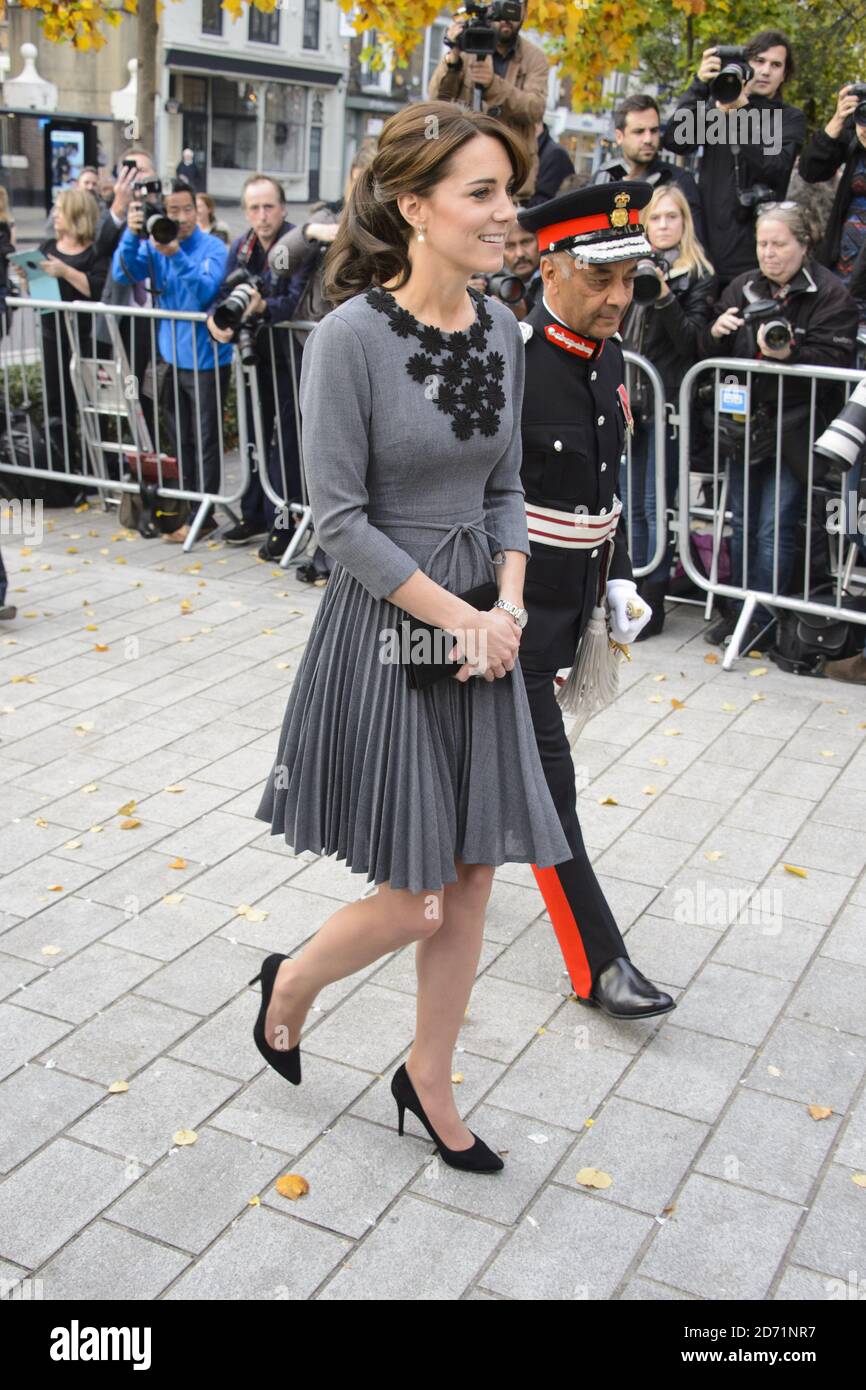 The Duchess of Cambridge arriving at Islington Town Hall, London, to ...