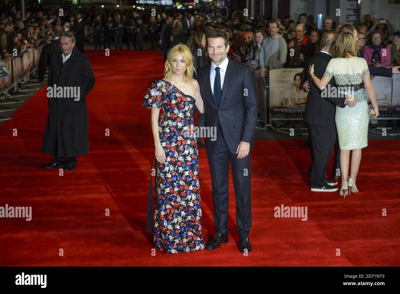 Sienna Miller and Dominic Cooper arriving for the Burnt premiere at Vue ...
