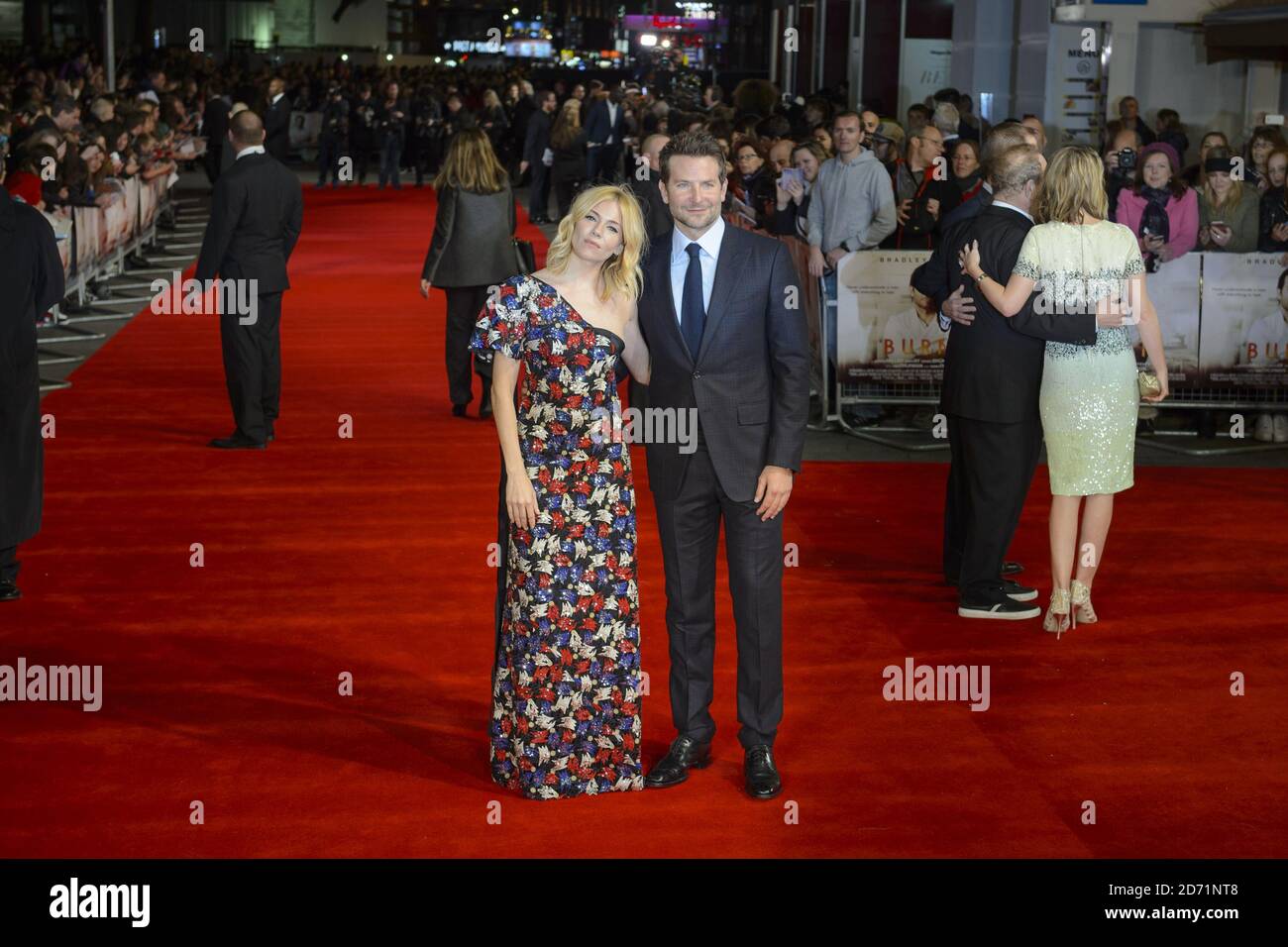 Sienna Miller and Dominic Cooper arriving for the Burnt premiere at Vue ...