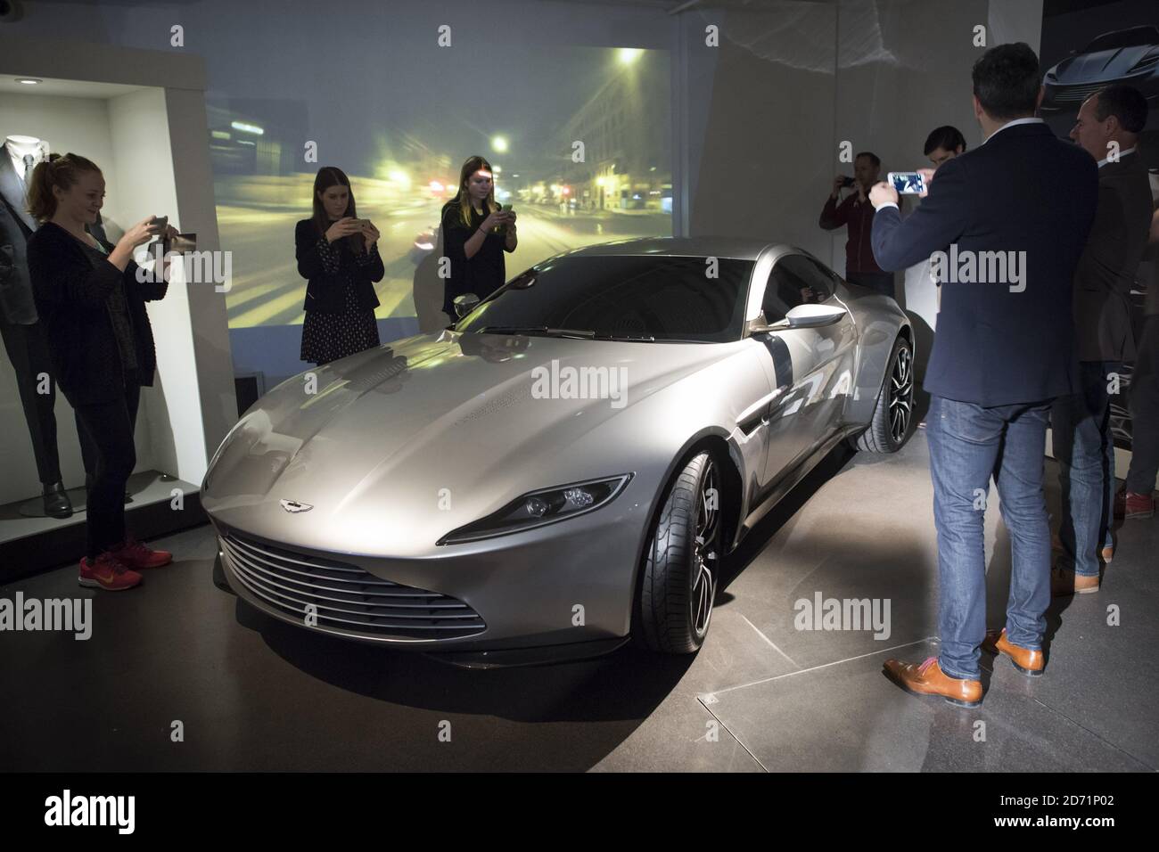 Cars from the film Spectre on display at the Bond in Motion exhibition ...