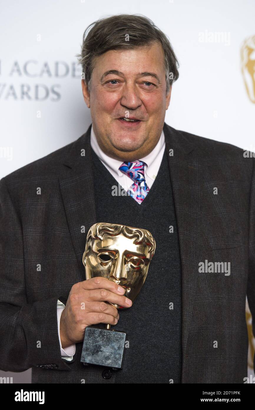 Stephen Fry pictured at a photocall to announce the nominations for the ...