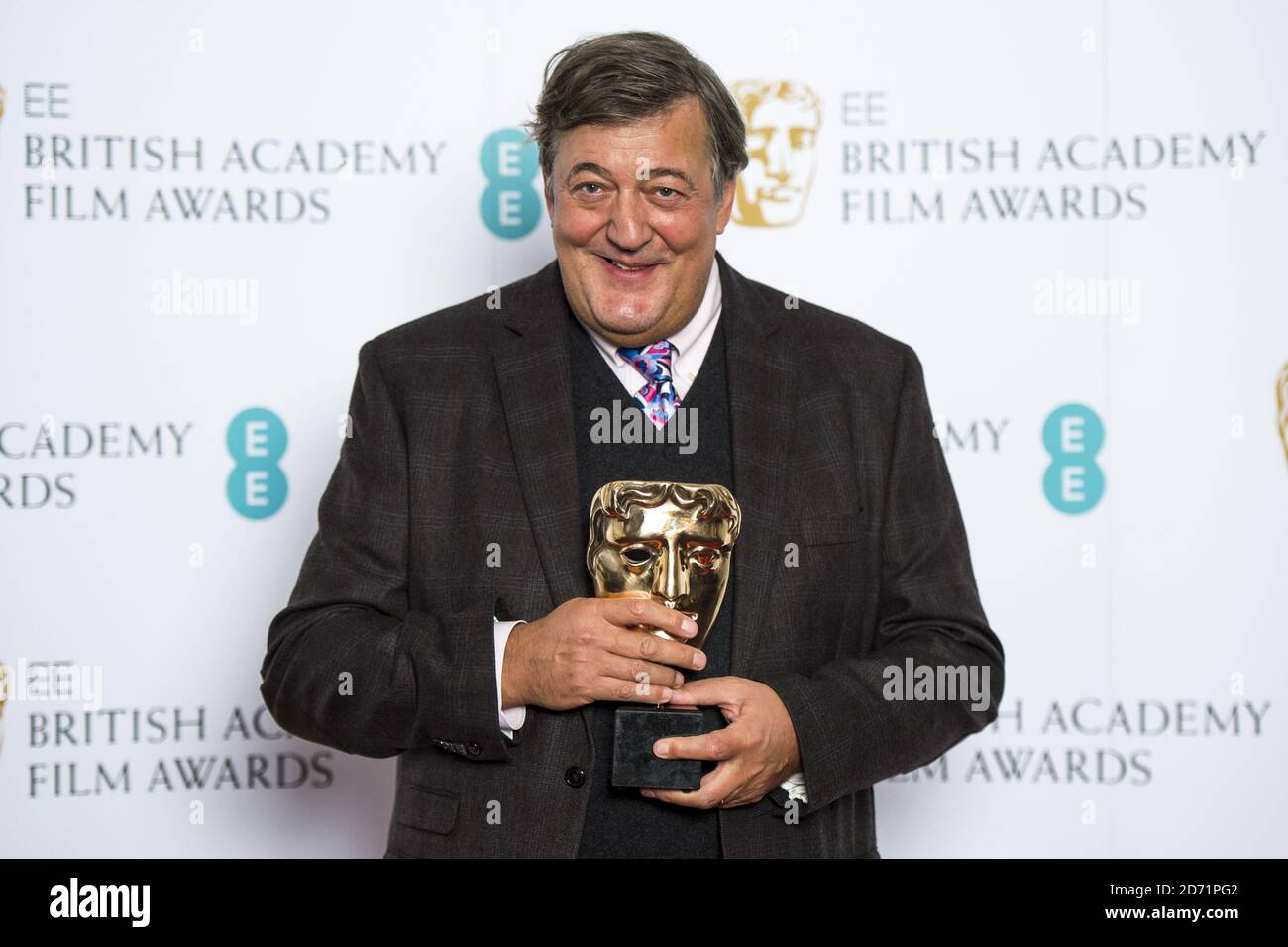 Stephen Fry pictured at a photocall to announce the nominations for the ...