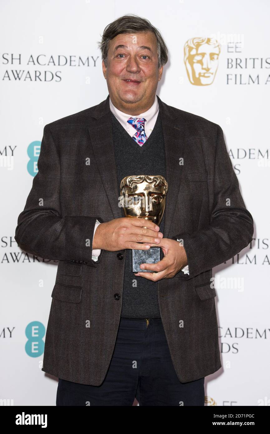 Stephen Fry pictured at a photocall to announce the nominations for the ...