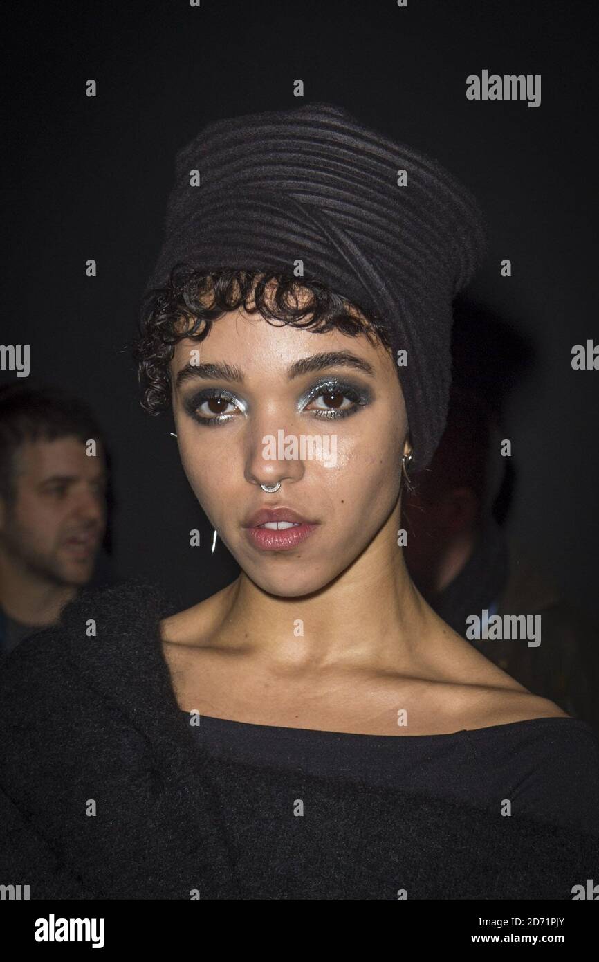 FKA Twigs on the front row during the MAN Fashion show, held as part of ...
