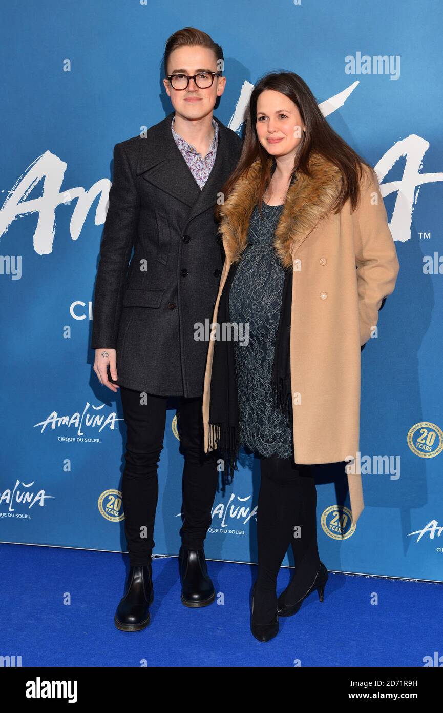 Tom Fletcher and Giovanna Falcone arriving for Cirque Du Soleil's ...