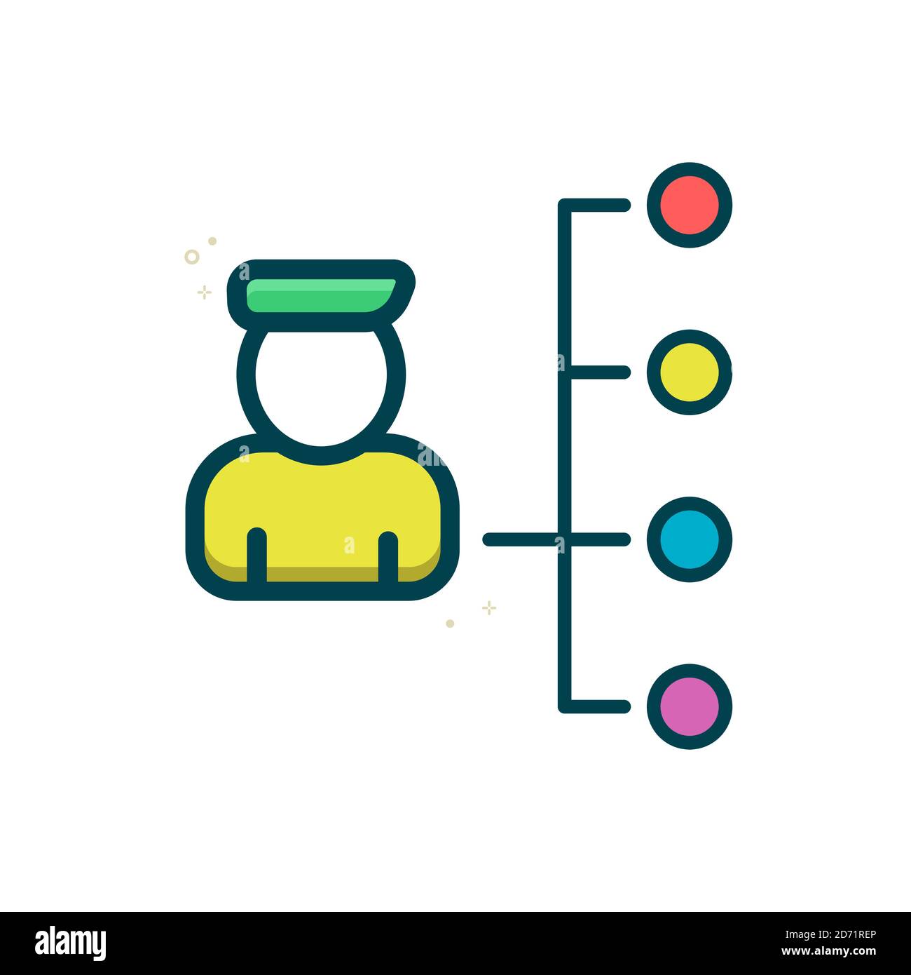 Employee skills vector icon style illustration. Startup and new ...