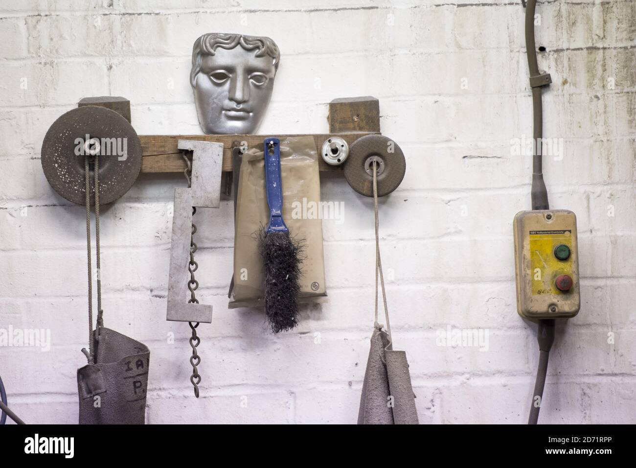 General view in a foundry in West Drayton, Middlesex, where BAFTA masks ...