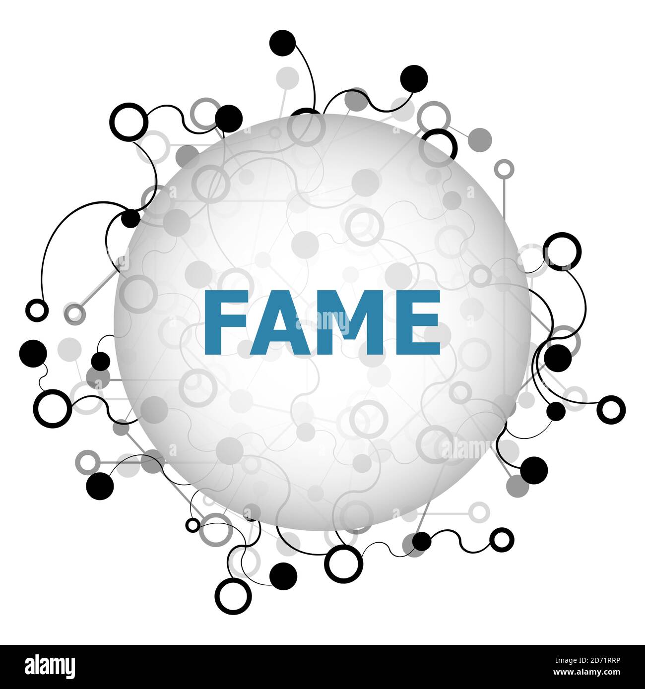 Text Fame. Business concept . Abstract background with connecting dots ...