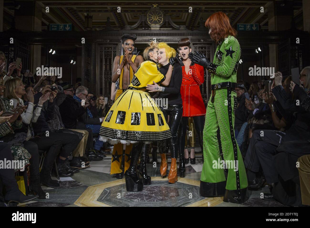 Alice Dellal With Pam Hogg On The Catwalk During The Pam Hogg Autumn