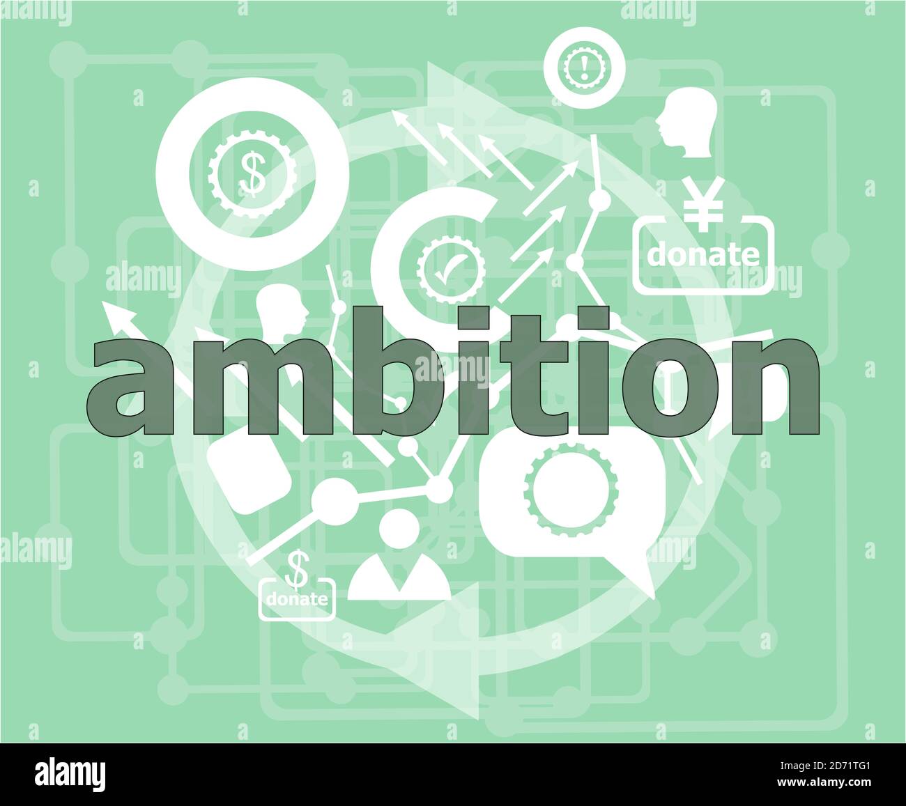 Text Ambitions. Business concept . Infographic template. Flat design ...