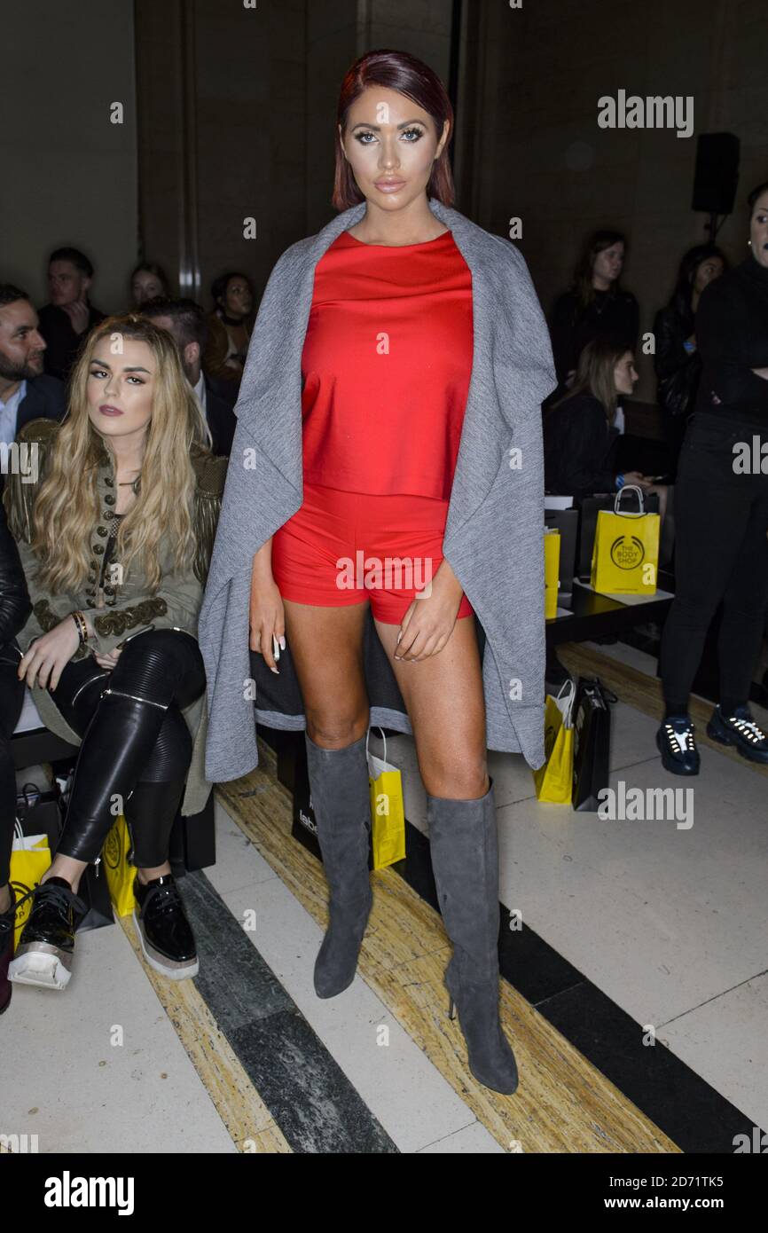 Amy Childs on the front row during the Ashley Isham Autumn/ Winter 2016 ...