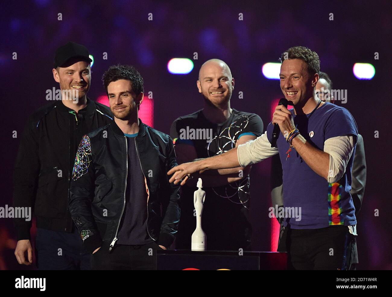 Coldplay with the award for Best British Group on stage during the 2016 ...