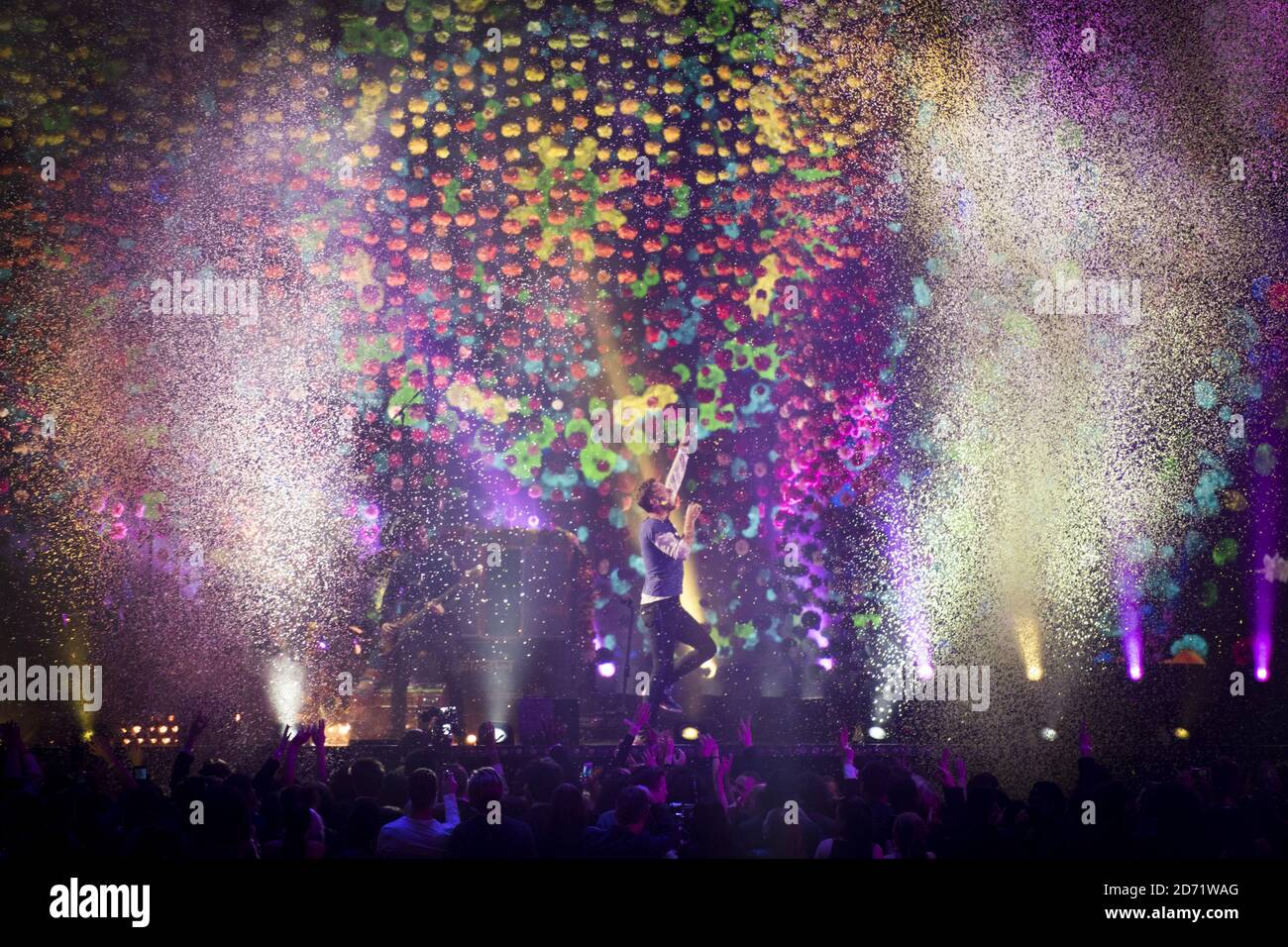 Coldplay on stage at the 2016 Brit Awards at the O2 Arena, London Stock ...