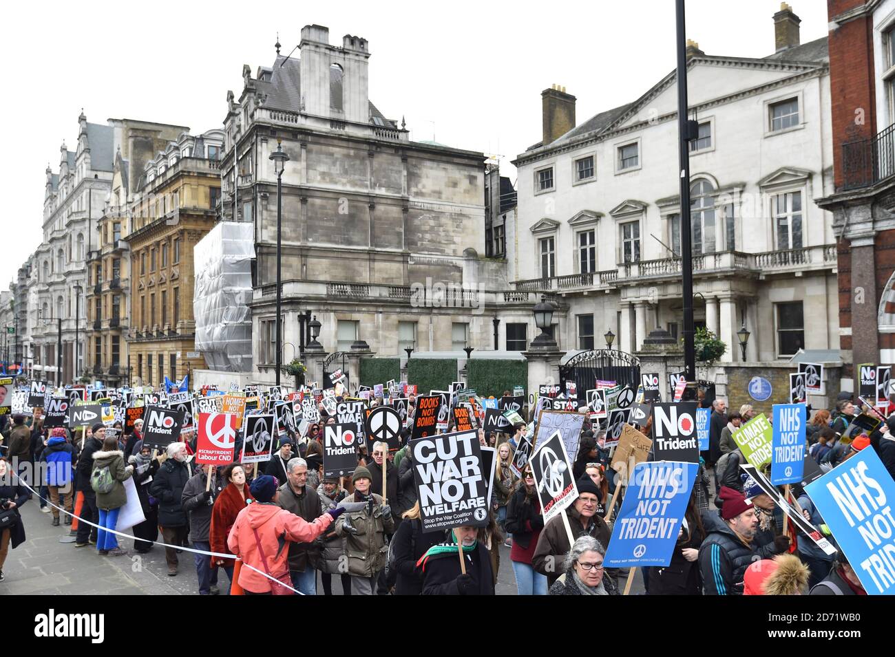 Protesters at a Stop Trident protest rally in Piccadilly, London Stock ...