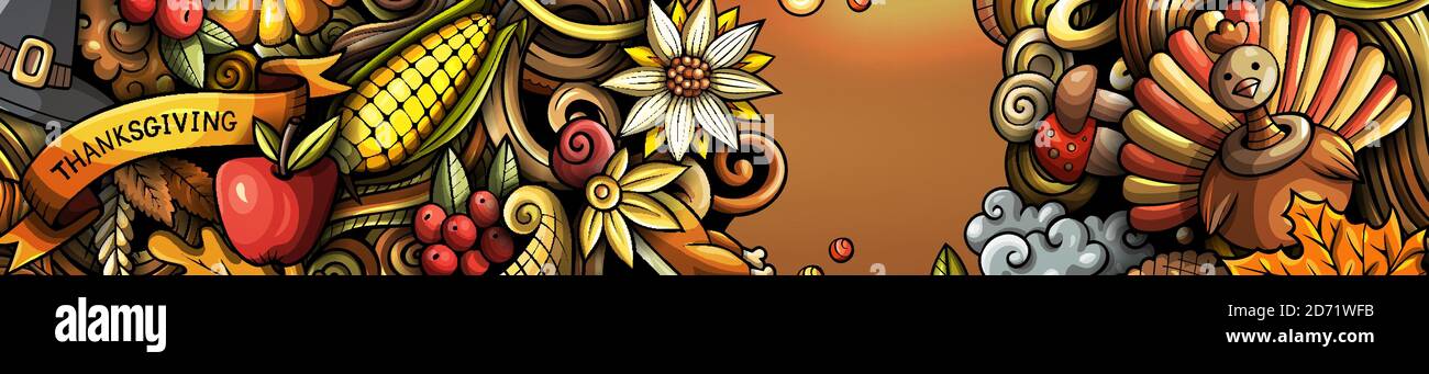 Thanksgiving day doodle illustration Stock Vector Image & Art - Alamy