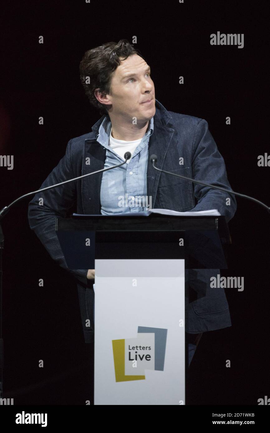 Benedict Cumberbatch reading during the sixth night of the Letters Live ...