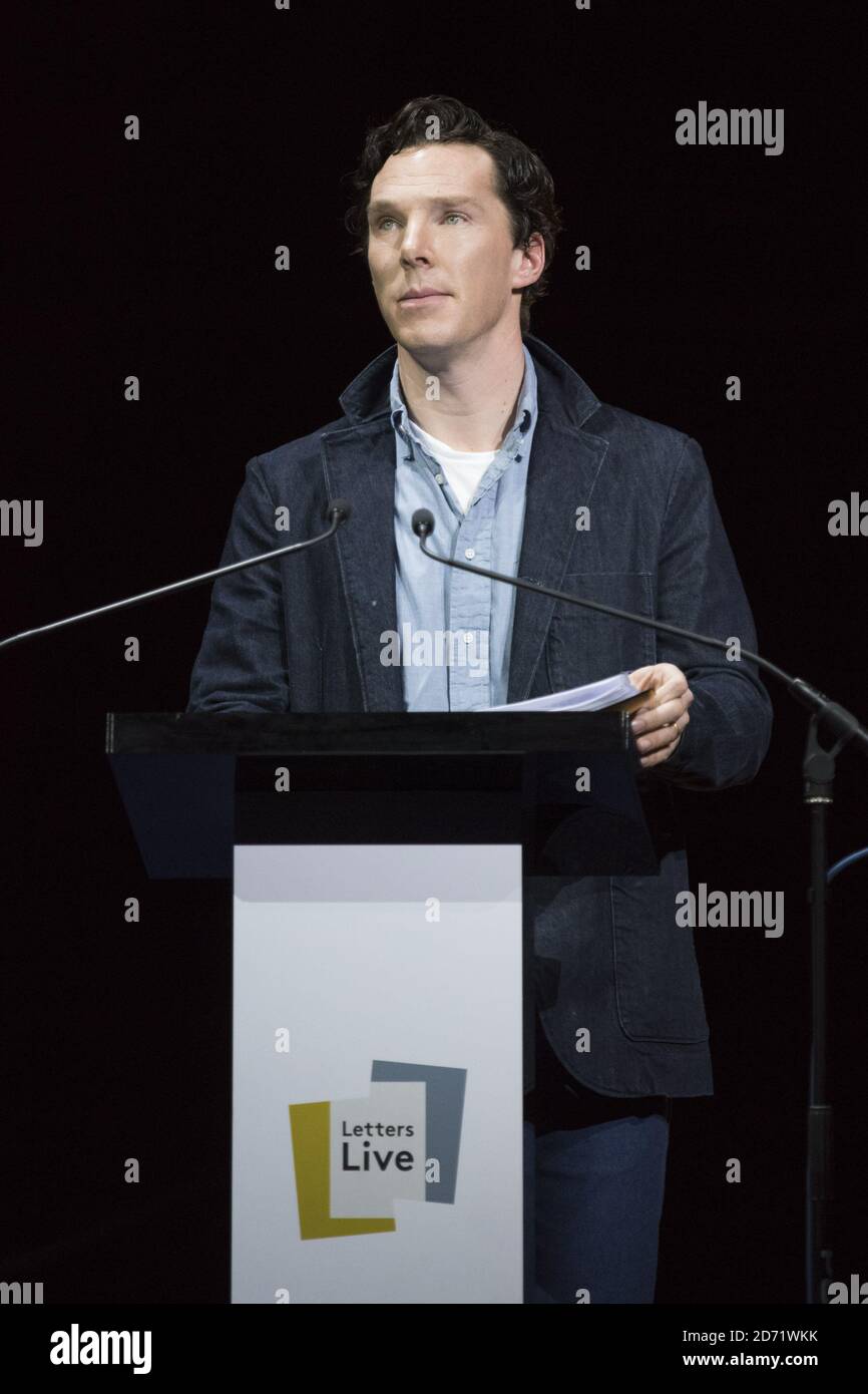Benedict Cumberbatch reading during the sixth night of the Letters Live ...