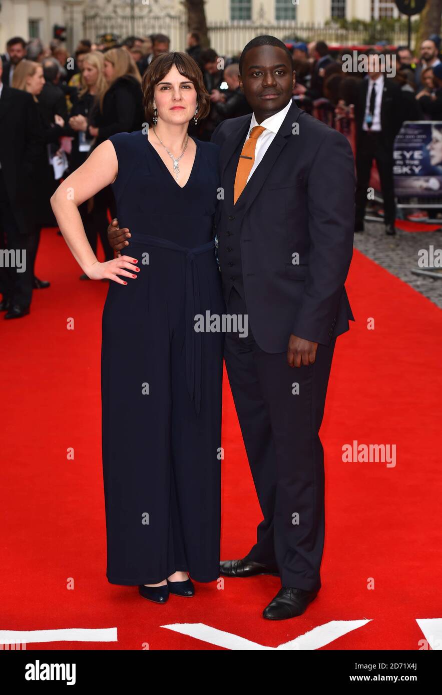 Babou Ceesay and guest attending the Eye In The Sky UK premiere held at ...