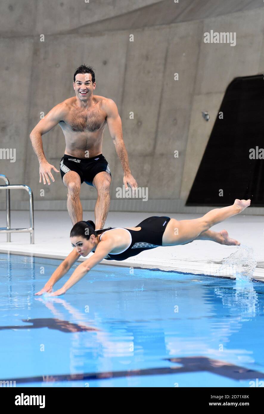 Kirsty Gallacher and Gethin Jones pictured at the launch of Speedo's 'Dive In' campaign, at the ...