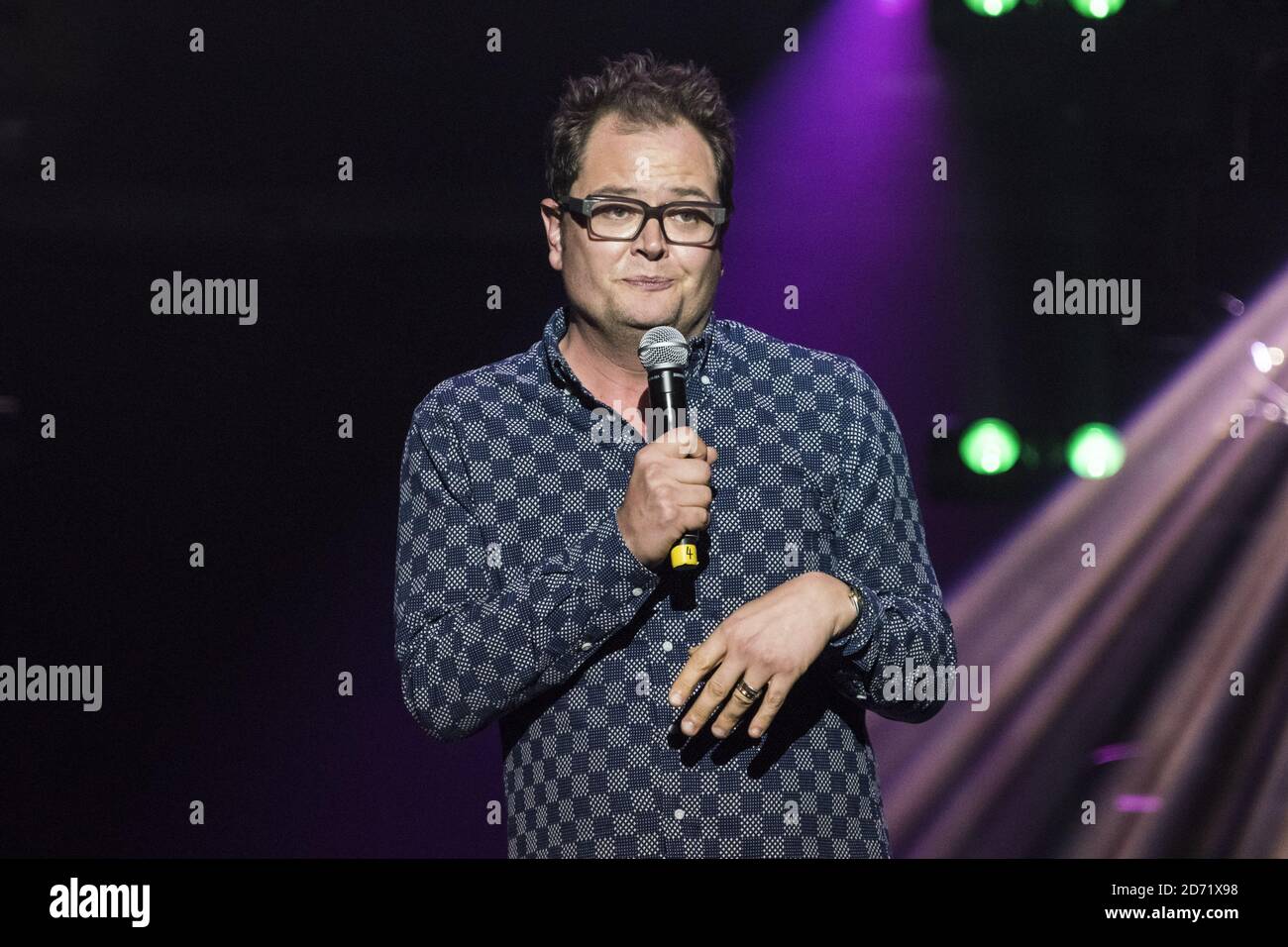 Alan Carr performing at the Teenage Cancer Trust comedy night, at the ...