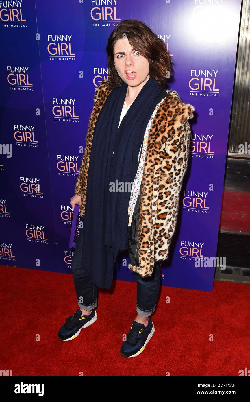 Caitlin Moran during the press night of Funny Girl at the Savoy Theatre ...