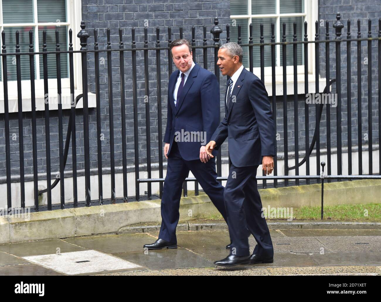 US President Barack Obama arrives at Number 10 Downing Street, London ...