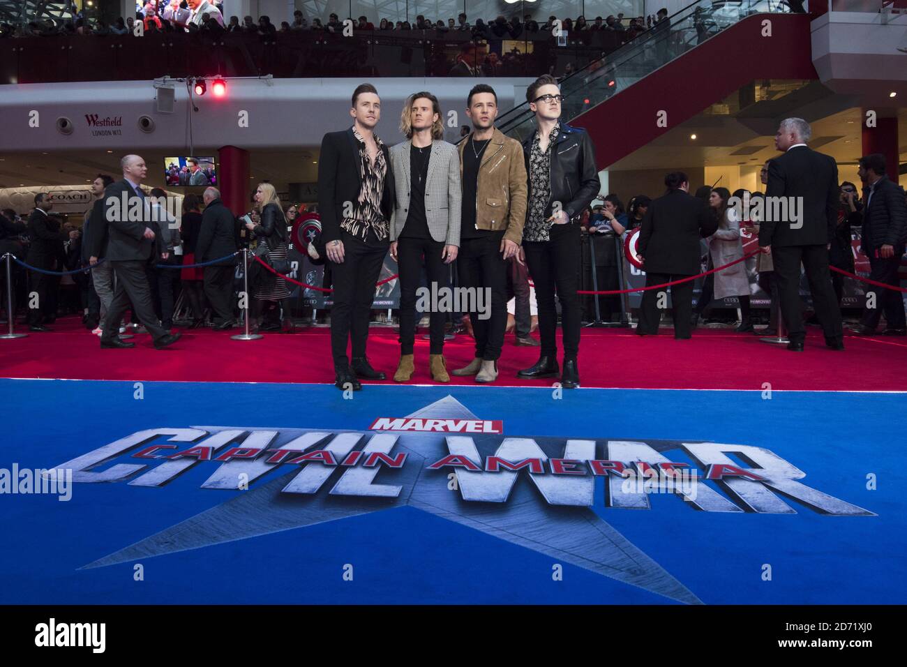 McFly attending the Captain America: Civil War European Premiere held ...