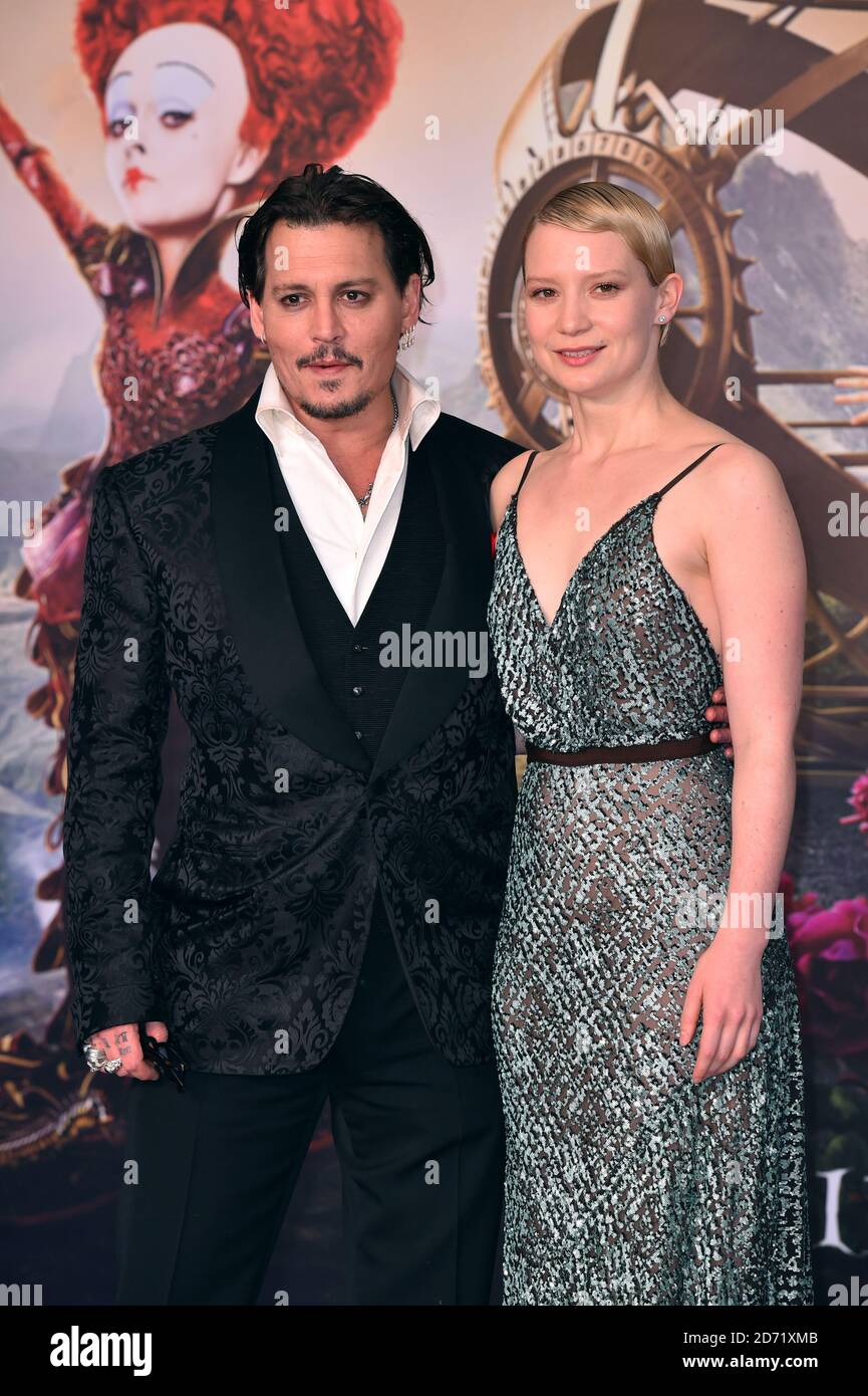 Johnny Depp and Mia Wasikowska attending the Alice Through The Looking ...