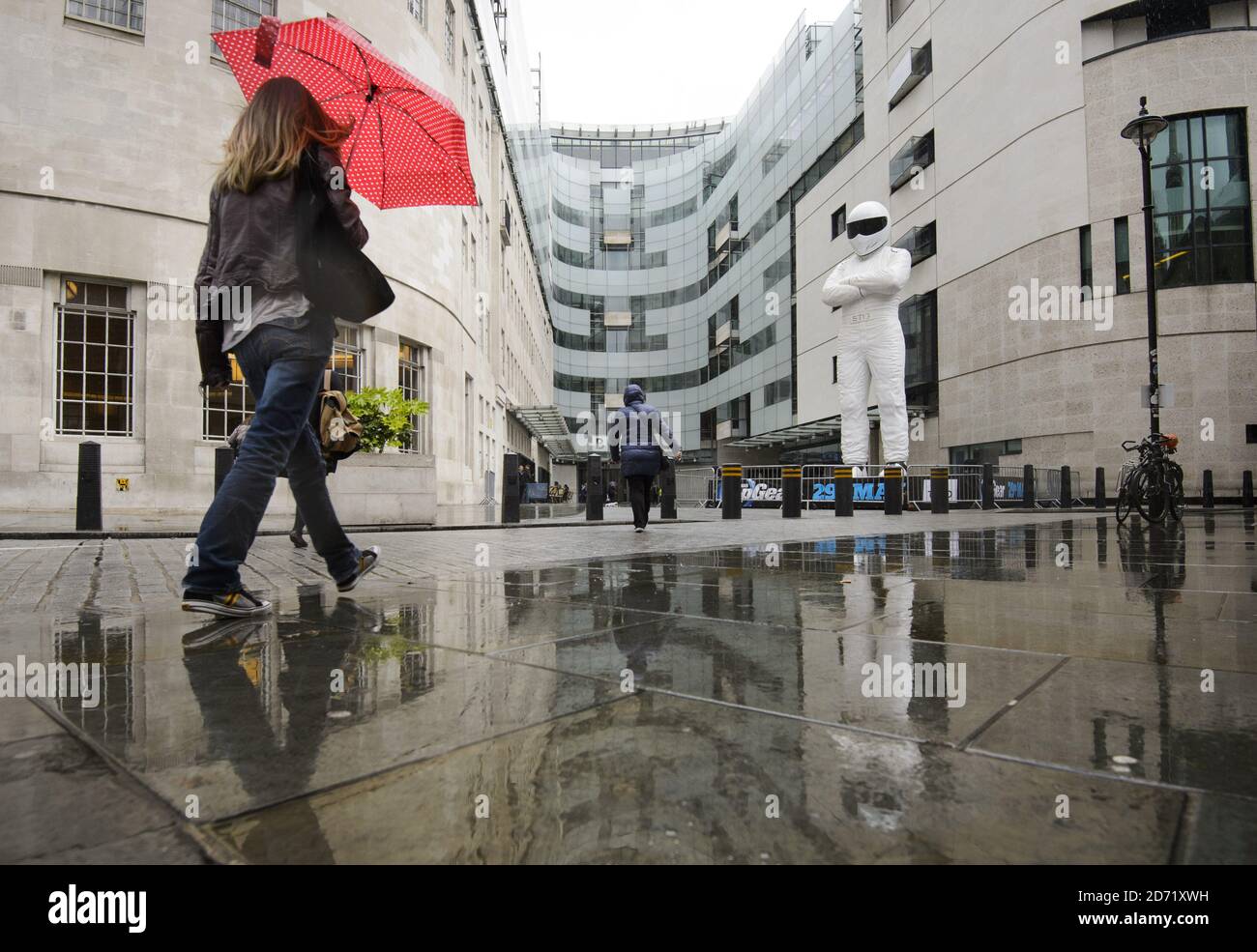 A giant statue of The Stig stands outside BBC Broadcasting House in ...