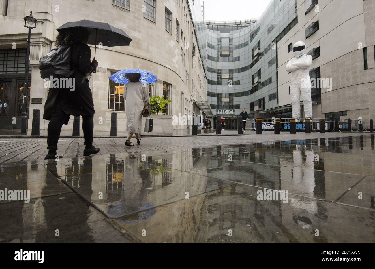 A giant statue of The Stig stands outside BBC Broadcasting House in ...