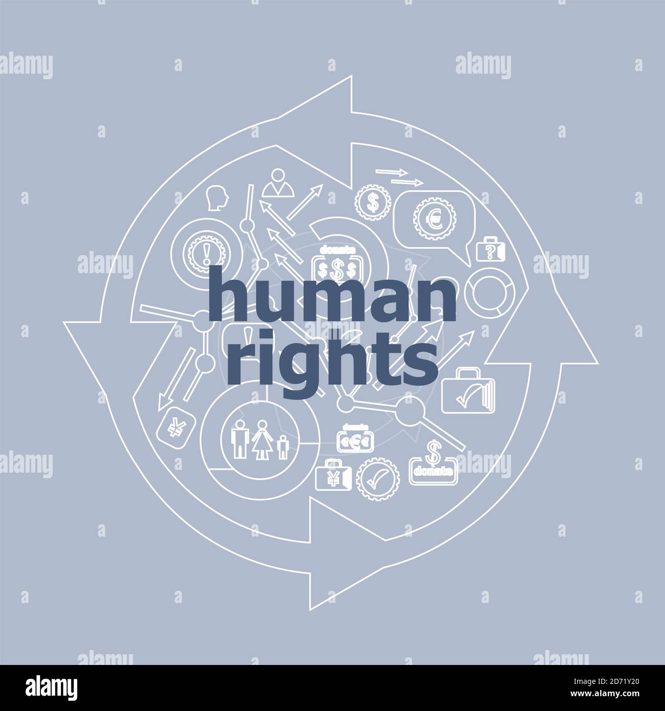 Text Human rights. Law concept . Icon and button set Stock Photo - Alamy