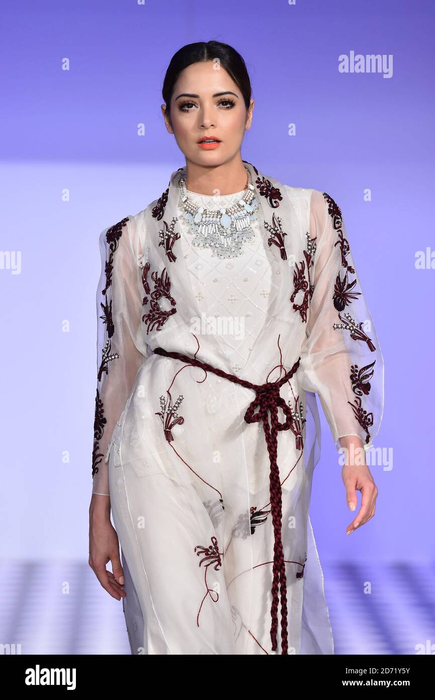 A model wears a design by Studio S at Fashion Parade, showcasing the ...