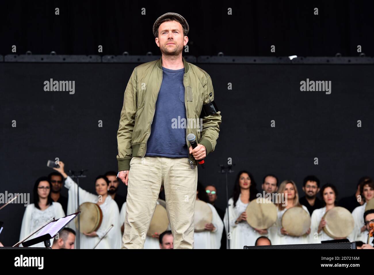 Damon Albarn introduces the Orchestra of Syrian Musicians, on the ...