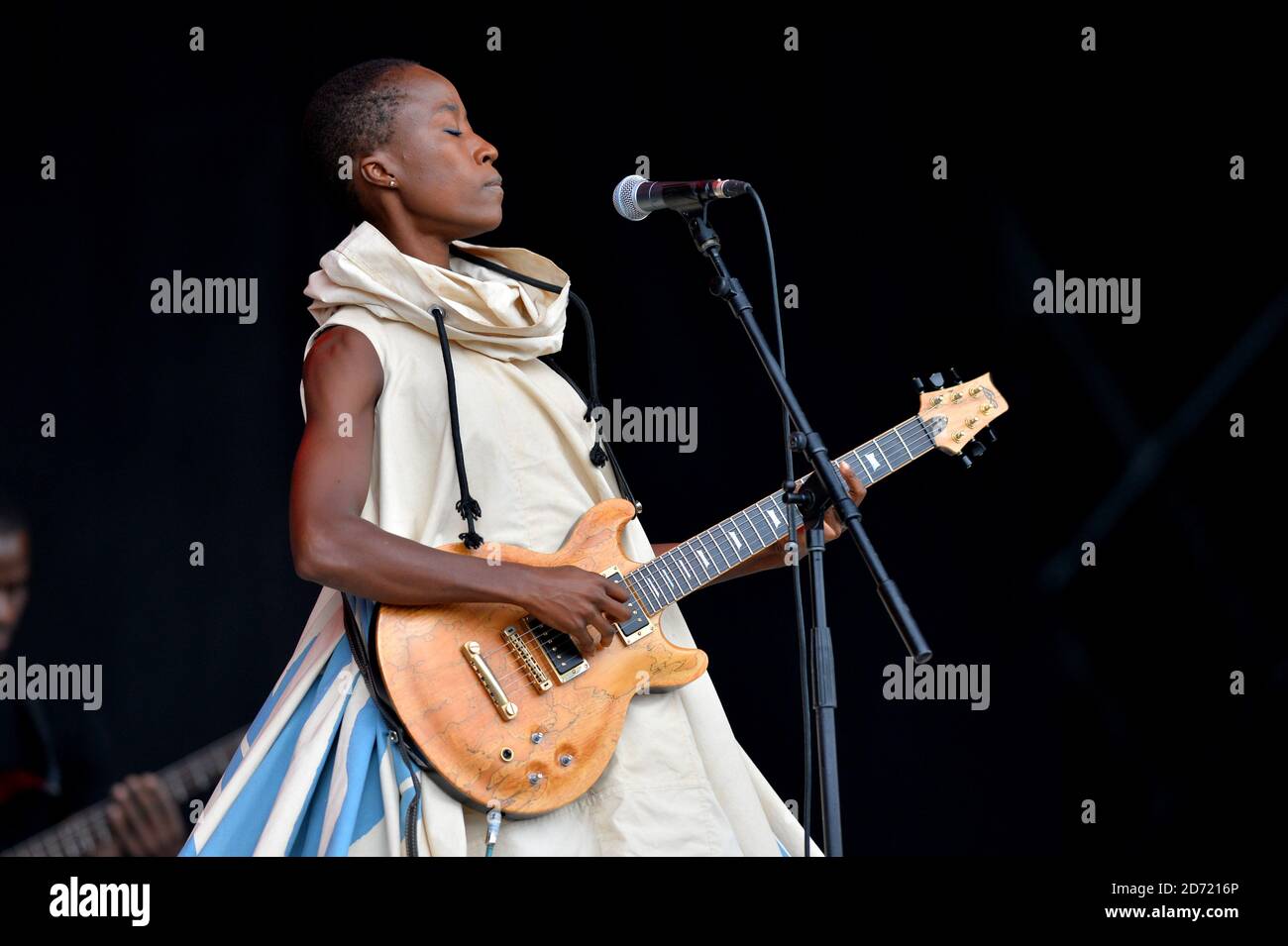 Rokia TraorÃ© on the Pyramid Stage at the Glastonbury Festival, at ...