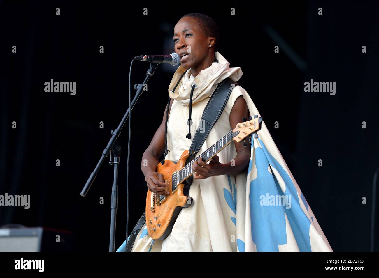 Rokia TraorÃ© on the Pyramid Stage at the Glastonbury Festival, at ...