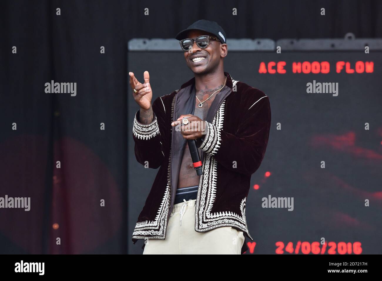 Skepta performing on the Other Stage at the Glastonbury Festival, at ...