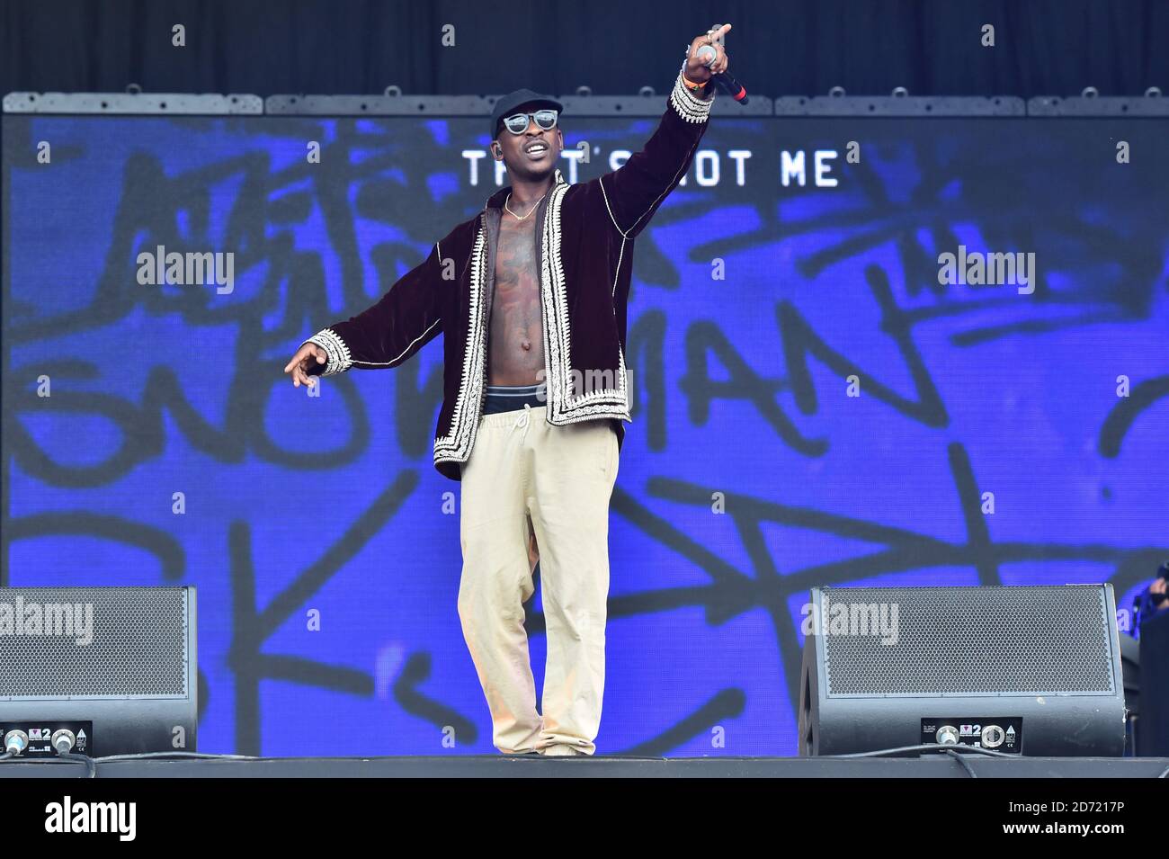 Skepta performing on the Other Stage at the Glastonbury Festival, at ...