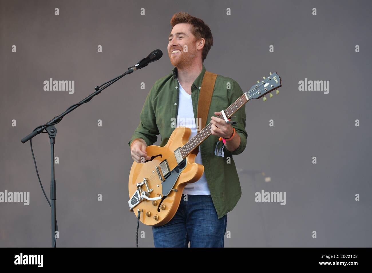 Jamie Lawson performing on the Other Stage at the Glastonbury Festival ...