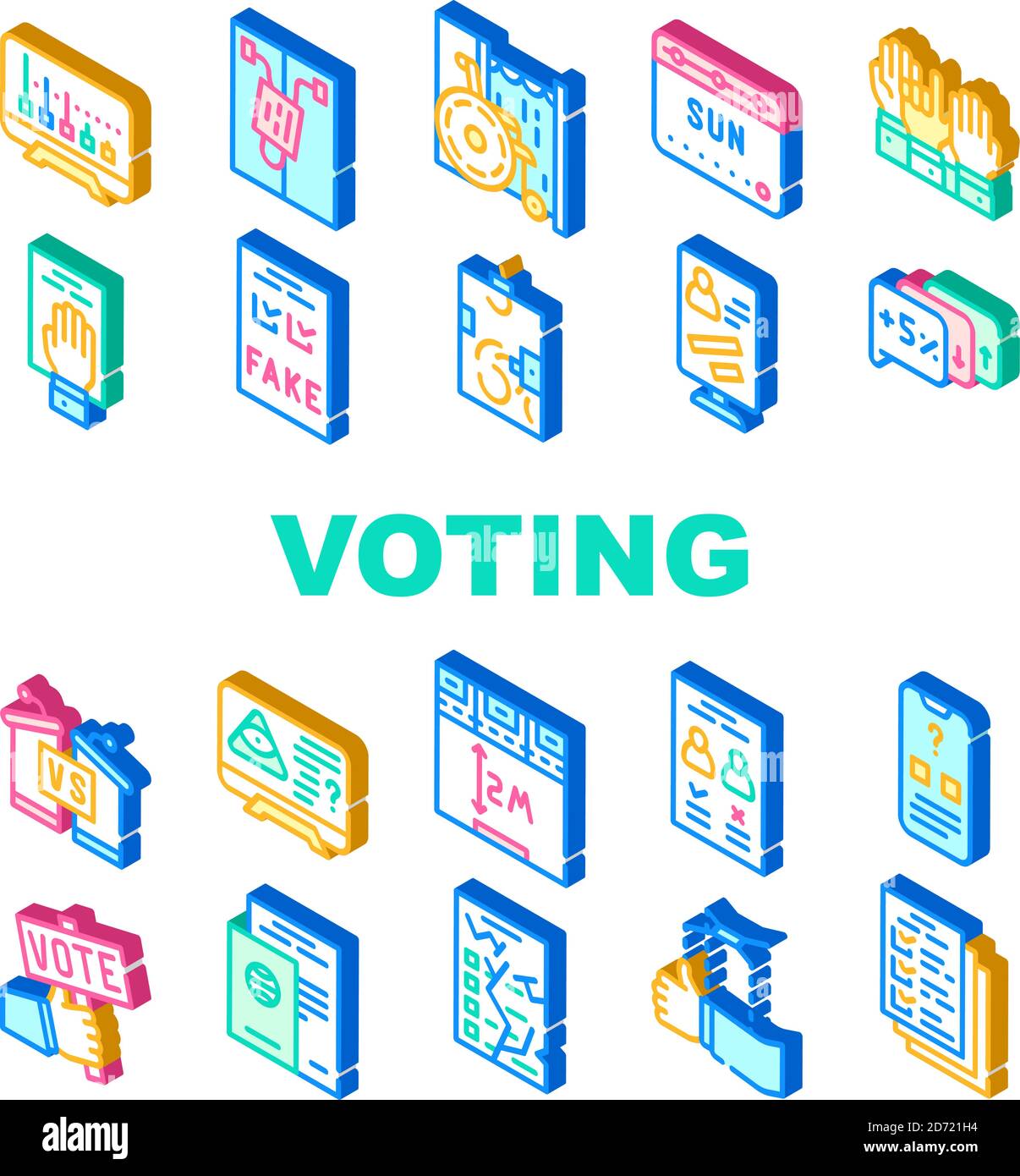 Voting And Elections Collection Icons Set Vector Stock Vector Image ...