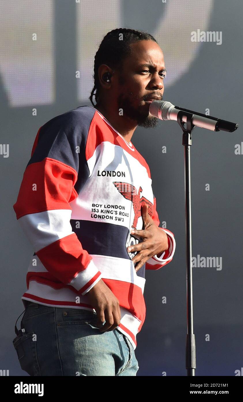 Kendrick Lamar performing at the British Summer Time festival at Hyde ...