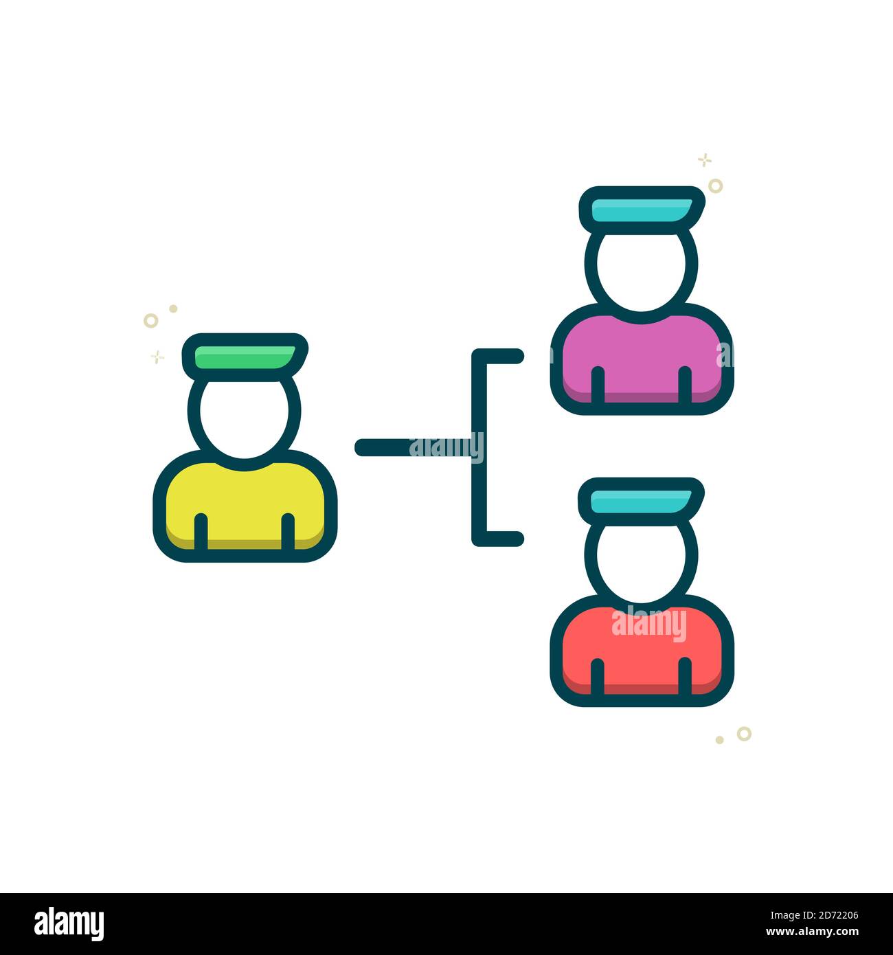 Co-founder vector illustration. Startup and new business filled outline ...