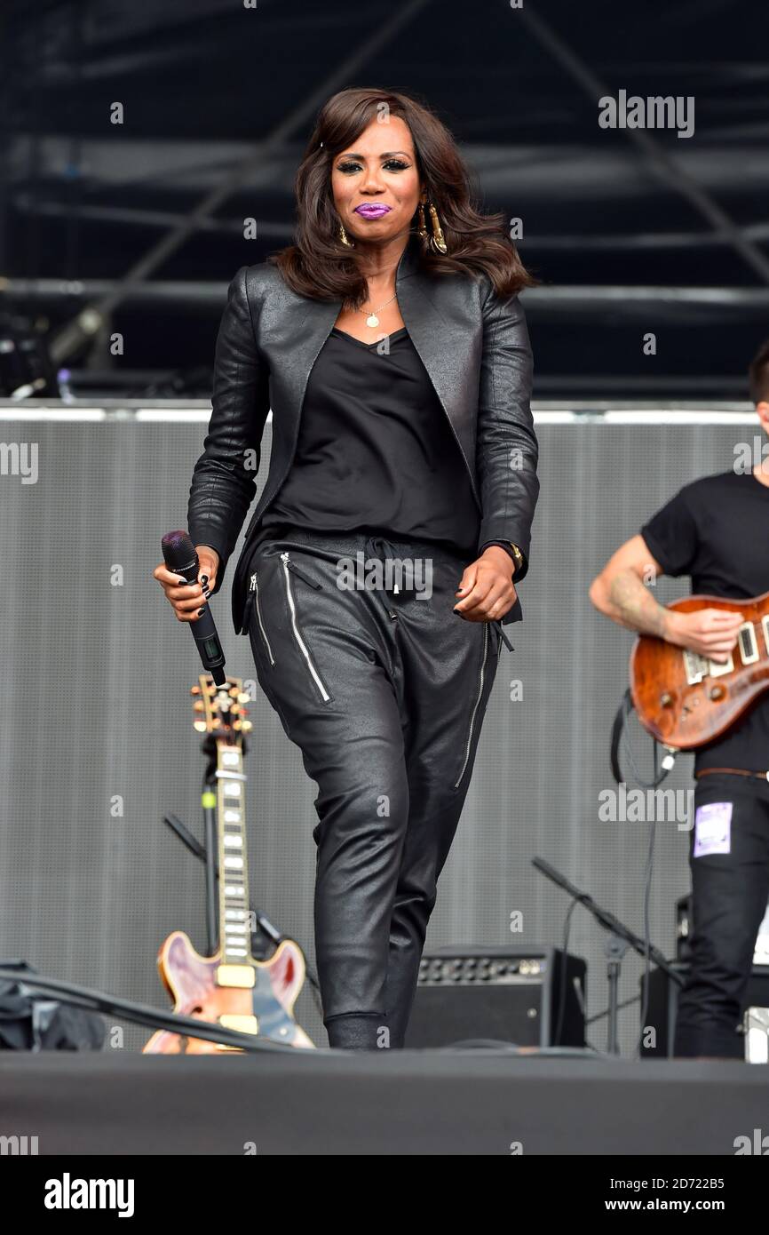 Shaznay Lewis of All Saints performing during the V Festival at Hylands ...