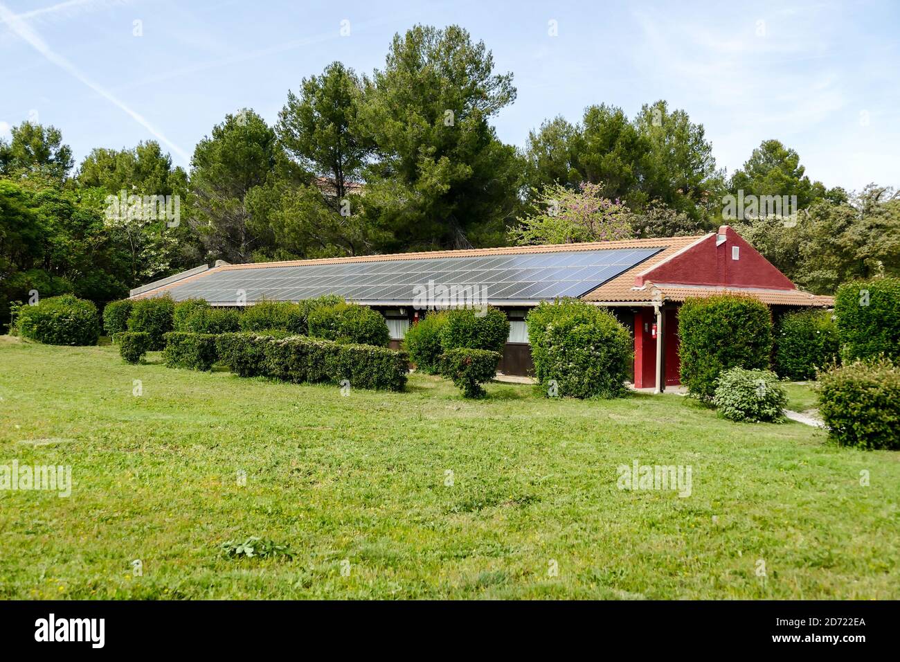 House roof with a solar panels on top Stock Photo - Alamy